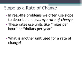 2.2 Slope and Rate of Change | PPT