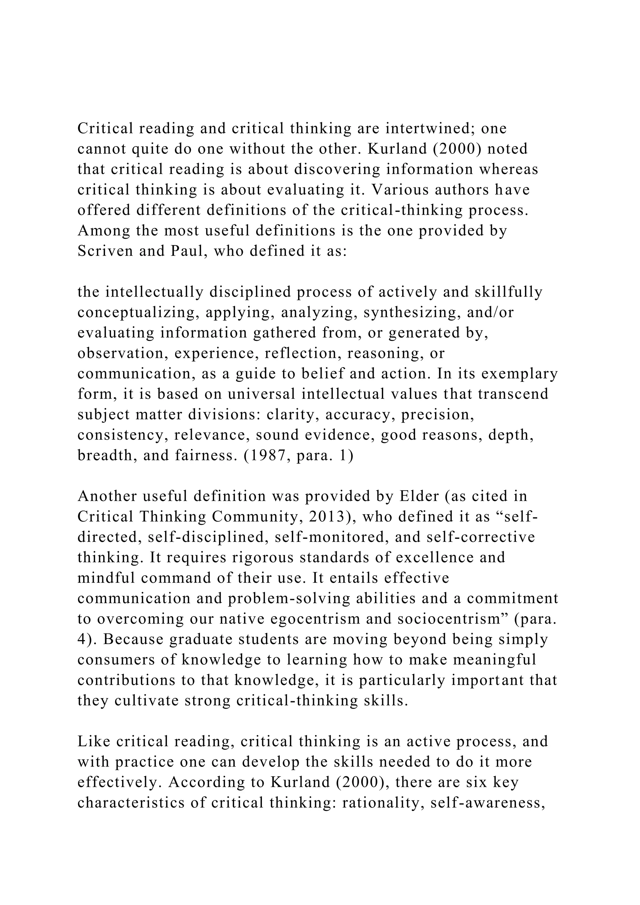 2-2Week 2 AssignmentThe Process of Critical ThinkingOver.docx