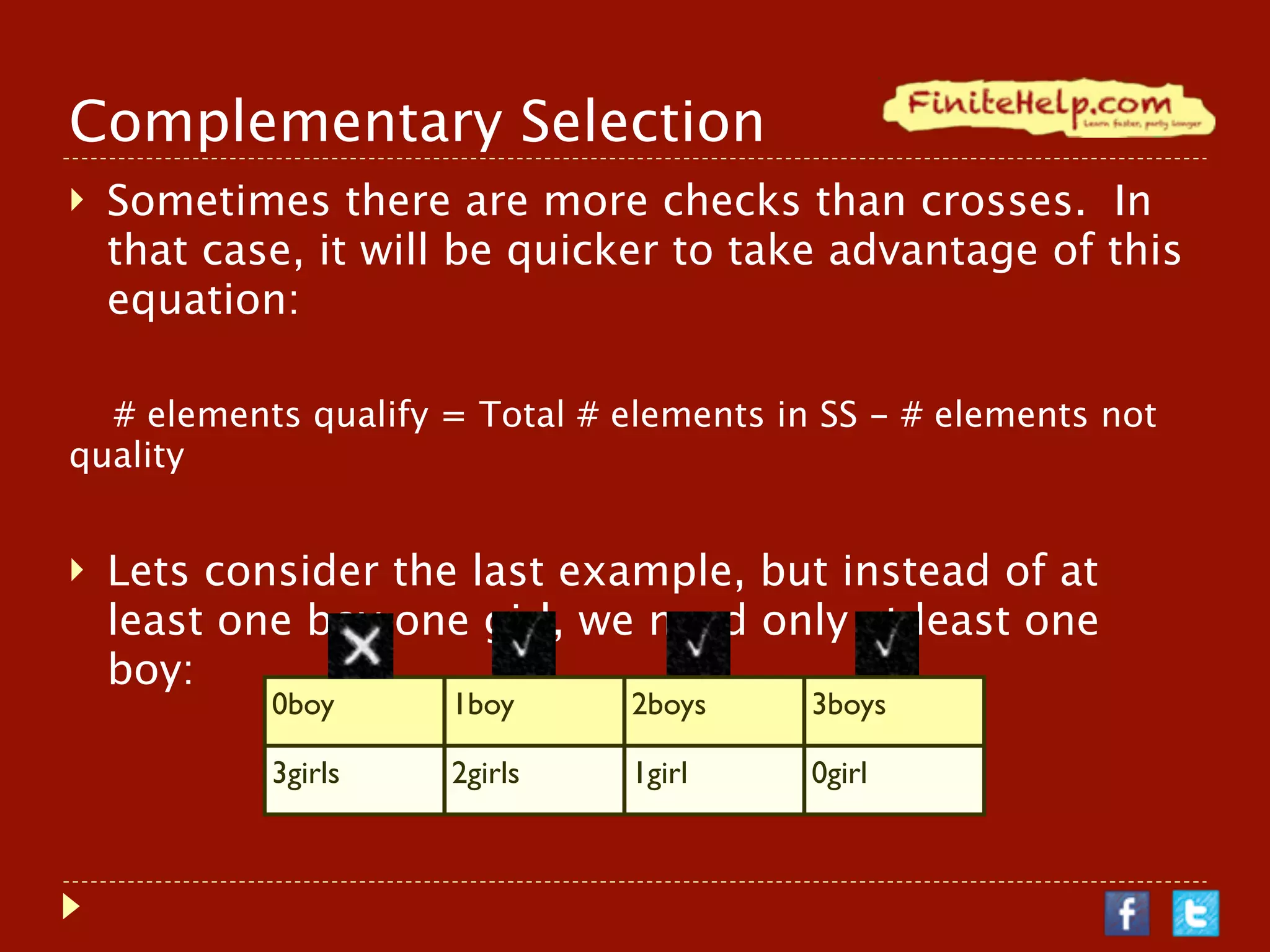 Counting Partitions: Combinations - Finite Math | PPT