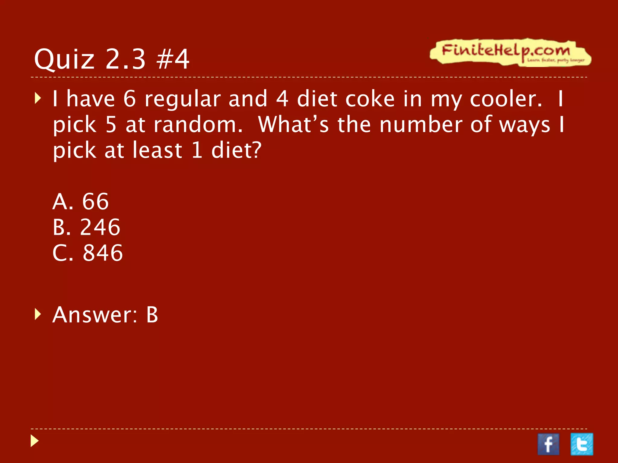 Counting Partitions: Combinations - Finite Math | PPT