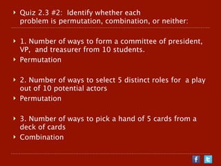 Counting Partitions: Combinations - Finite Math | PPT