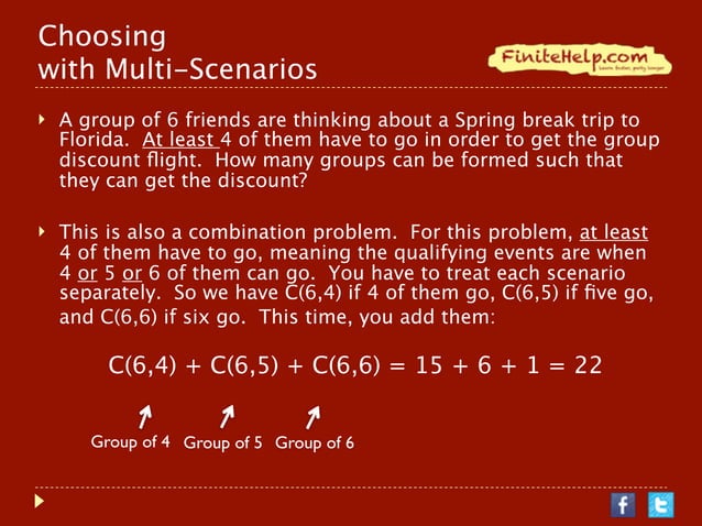 Counting Partitions: Combinations - Finite Math | PPT