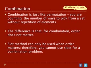 Counting Partitions: Combinations - Finite Math | PPT
