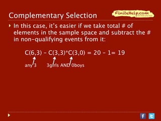 Counting Partitions: Combinations - Finite Math | PPT