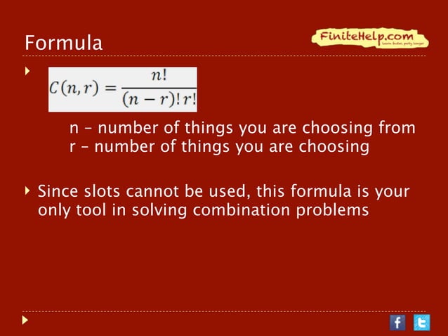 Counting Partitions: Combinations - Finite Math | PPT