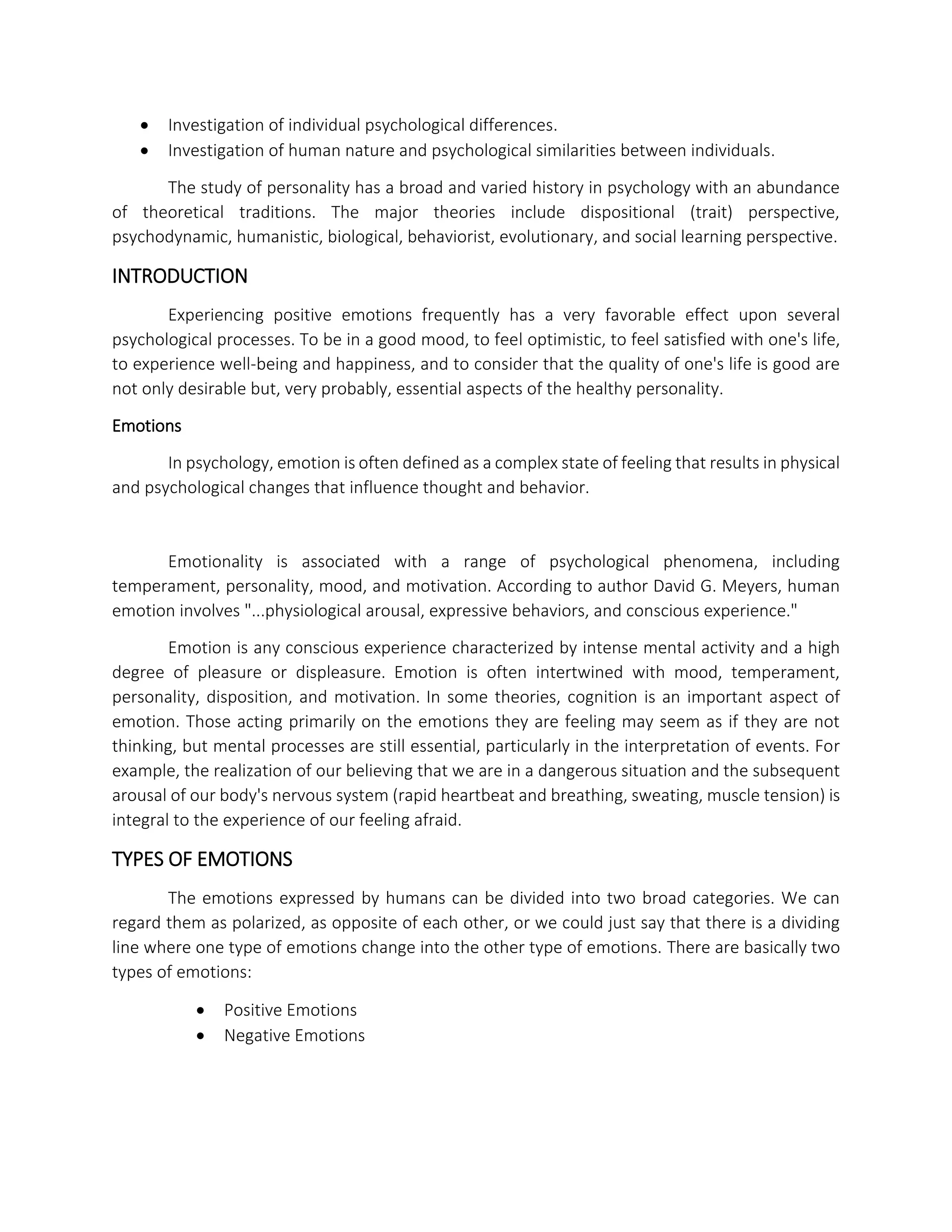 PERSONALITY AND POSITIVE EMOTIONS | PDF