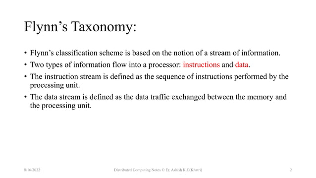 Flynn's Taxonomy | PPTX | Computing | Technology & Computing