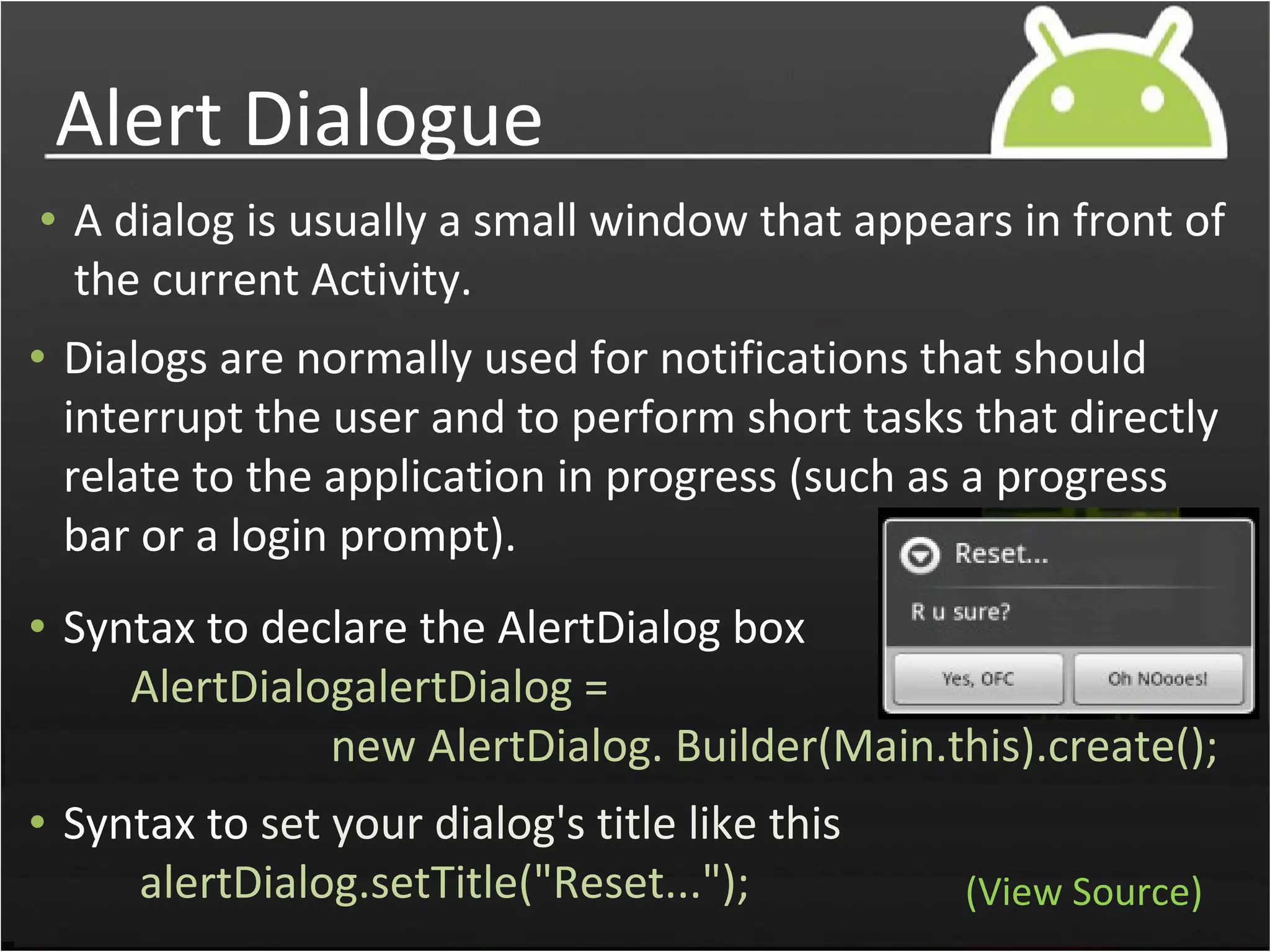 android dilaogs | PPT