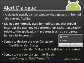 android dilaogs | PPT