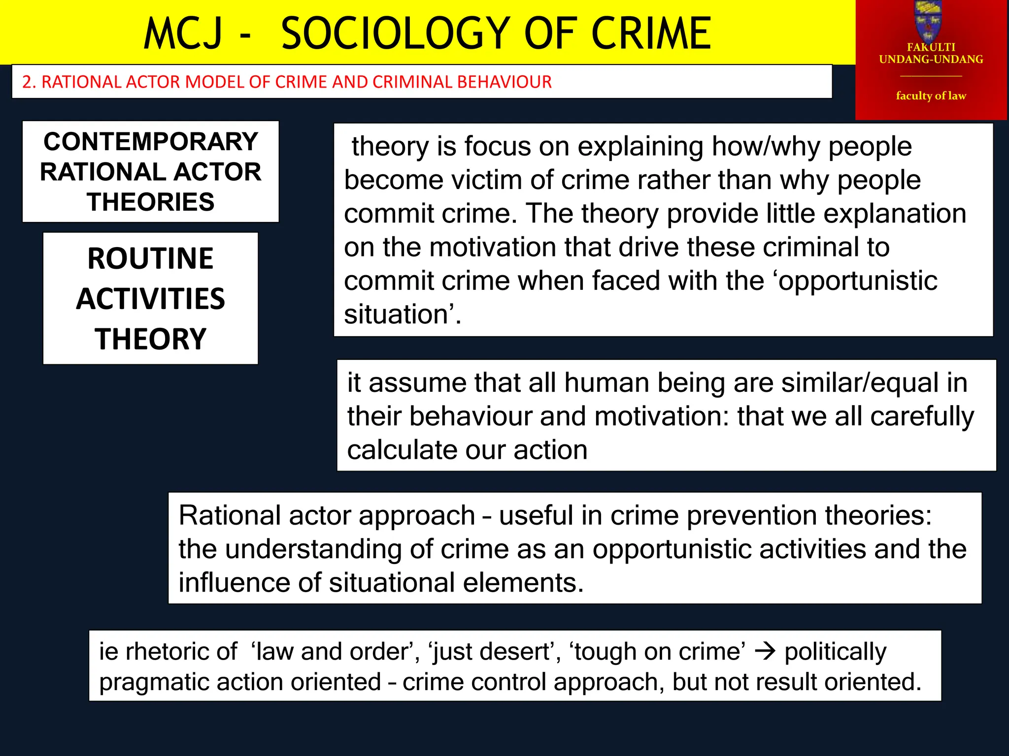 2-3 CLASSICAL CRIMINOLOGY RATIONAL ACTOR MODEL OF CRIME AND CRIMINAL ...