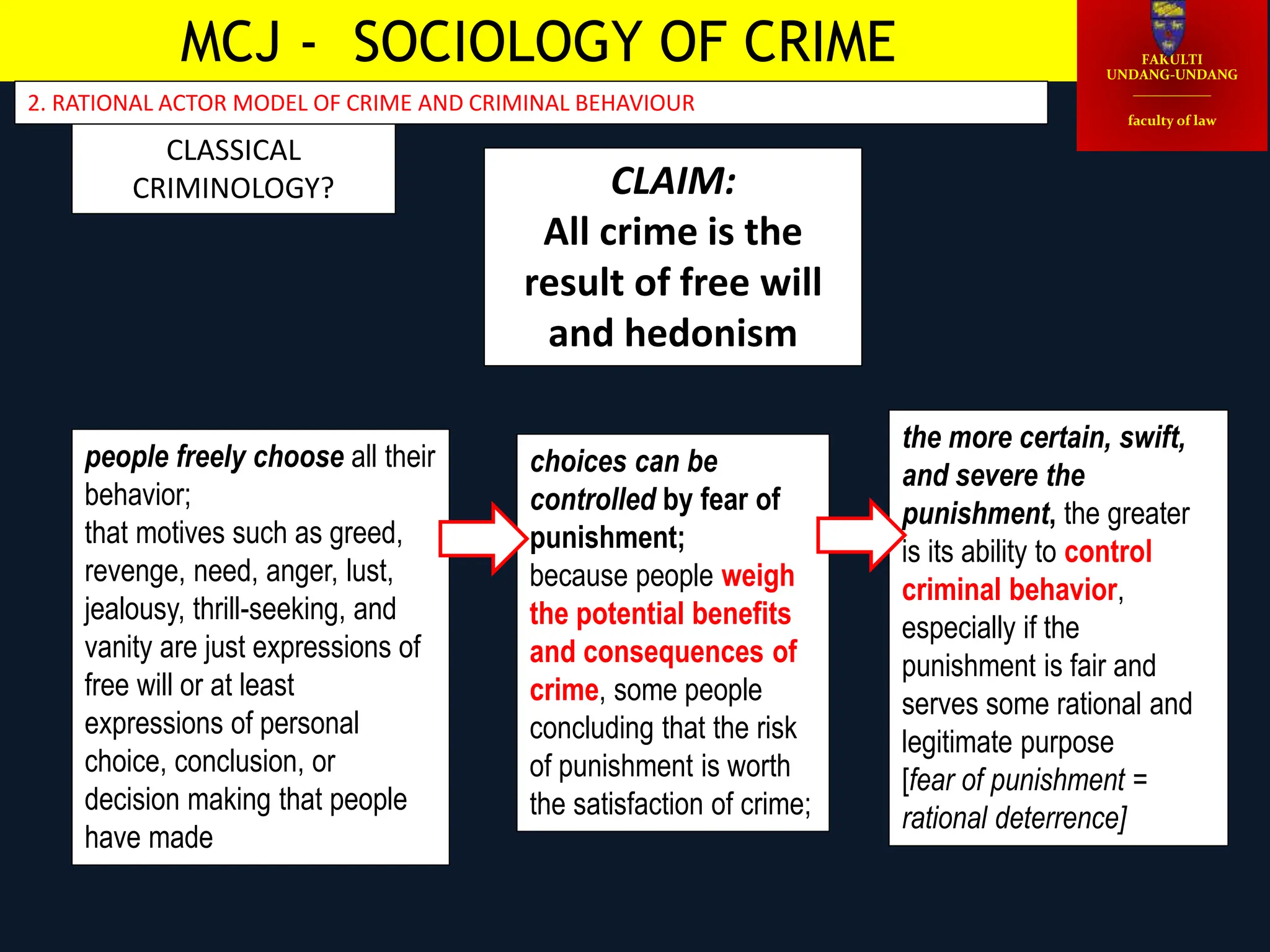 2-3 CLASSICAL CRIMINOLOGY RATIONAL ACTOR MODEL OF CRIME AND CRIMINAL ...