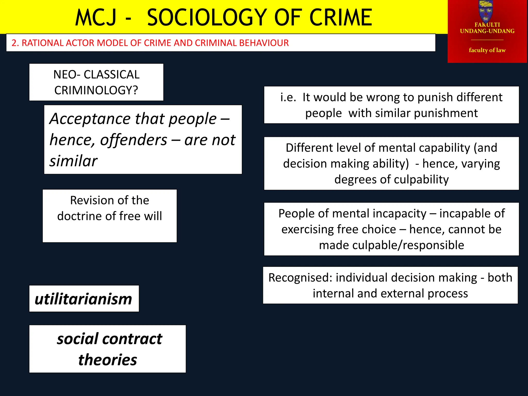 2-3 CLASSICAL CRIMINOLOGY RATIONAL ACTOR MODEL OF CRIME AND CRIMINAL ...
