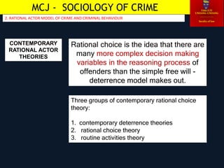 2-3 CLASSICAL CRIMINOLOGY RATIONAL ACTOR MODEL OF CRIME AND CRIMINAL ...
