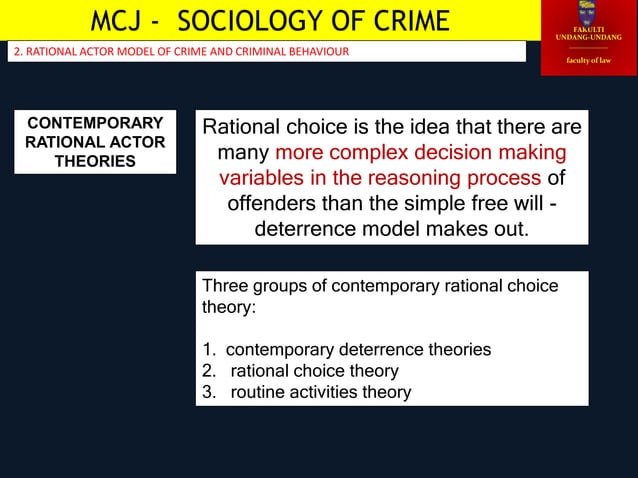 2-3 CLASSICAL CRIMINOLOGY RATIONAL ACTOR MODEL OF CRIME AND CRIMINAL ...