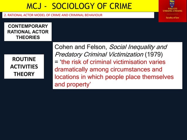 2-3 CLASSICAL CRIMINOLOGY RATIONAL ACTOR MODEL OF CRIME AND CRIMINAL ...