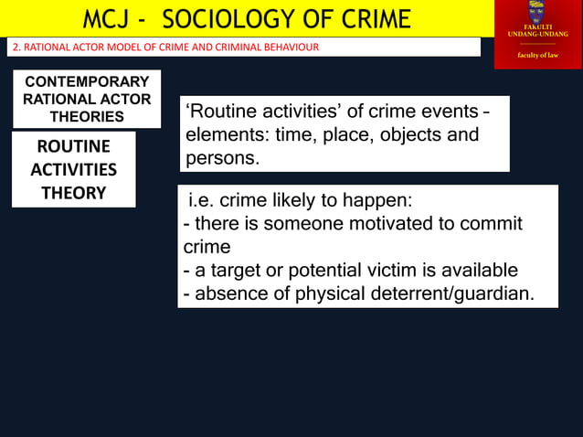 2-3 CLASSICAL CRIMINOLOGY RATIONAL ACTOR MODEL OF CRIME AND CRIMINAL ...