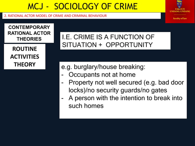2-3 CLASSICAL CRIMINOLOGY RATIONAL ACTOR MODEL OF CRIME AND CRIMINAL ...
