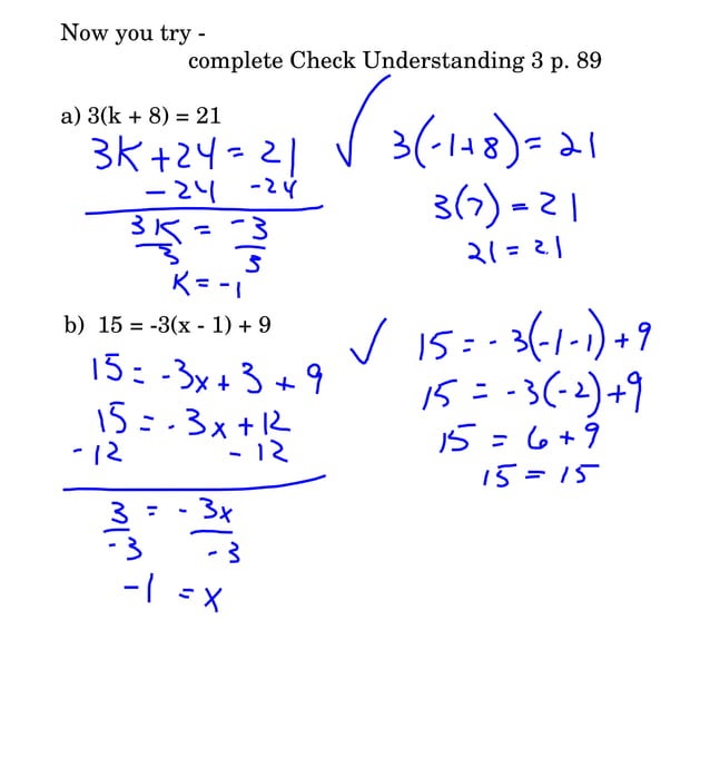 Solving Equations - Distributive Property | PPT
