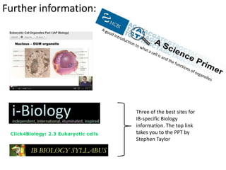 IB Biology Core 2.3: Eukaryotic Cells | PPTX
