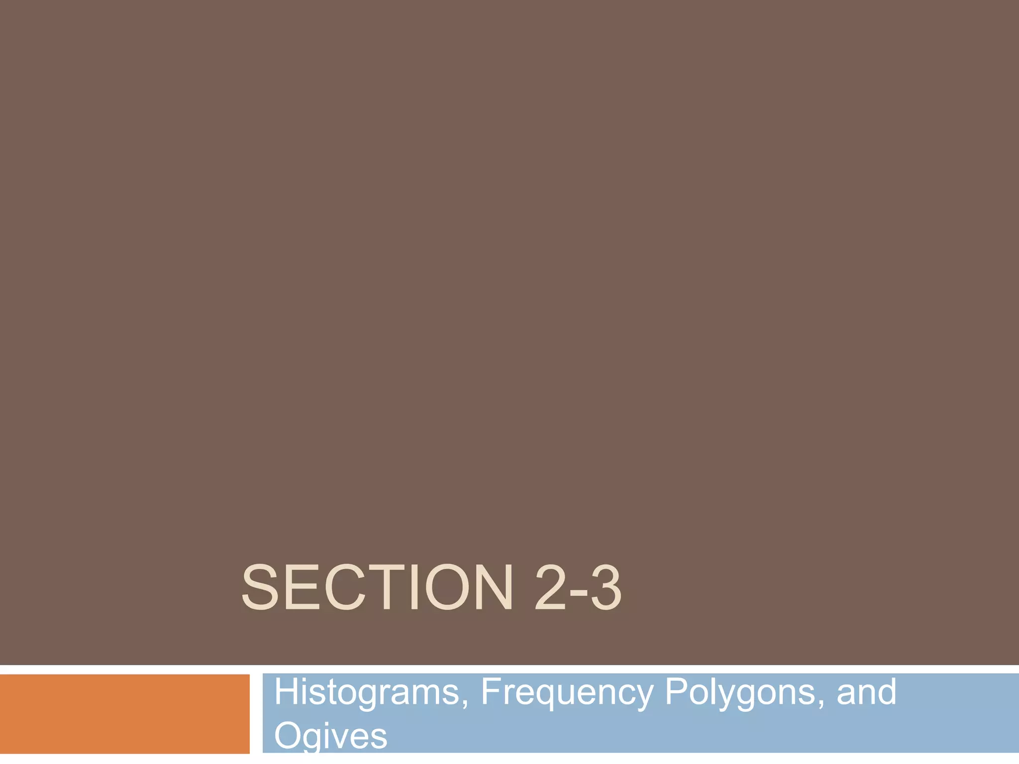 2.3 Histogram/Frequency Polygon/Ogives | PPTX