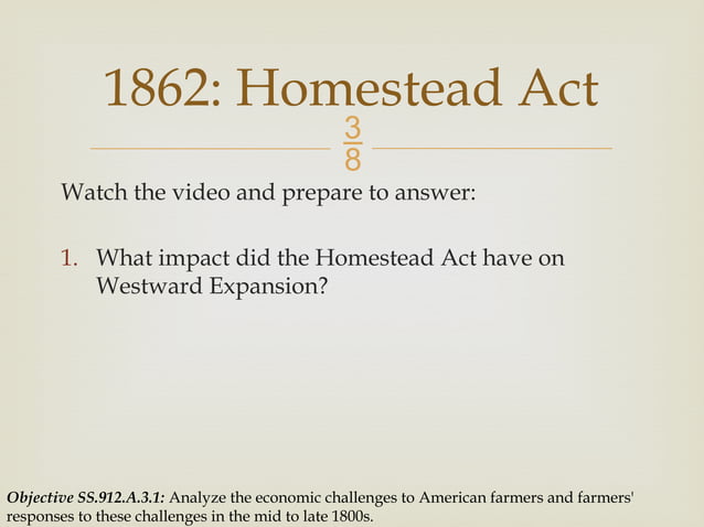 Homestead Act - US History (Activity 2-3) | PPTX