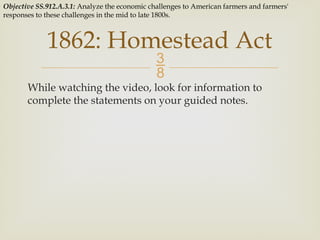 Homestead Act - US History (Activity 2-3) | PPTX