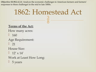Homestead Act - US History (Activity 2-3) | PPTX