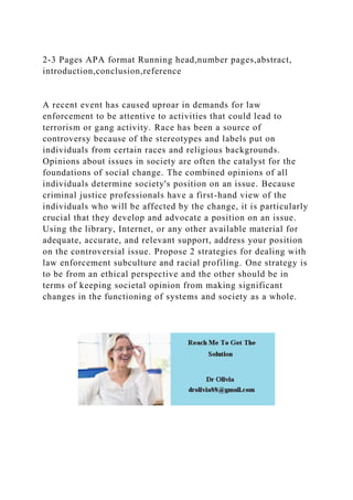 2-3 Pages APA format Running head,number pages,abstract, introductio.docx