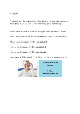 2-3 pagesComplete the documentation plan section of your proje | PDF
