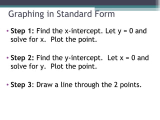 2.3 Quick Graphs of Linear Equations | PPT