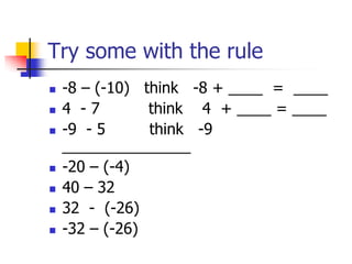 2.3 subtraction real numbers 1 | PPTX