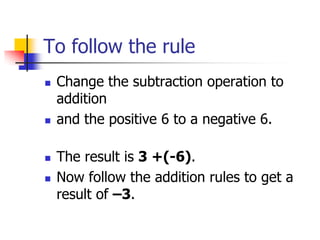 2.3 subtraction real numbers 1 | PPTX