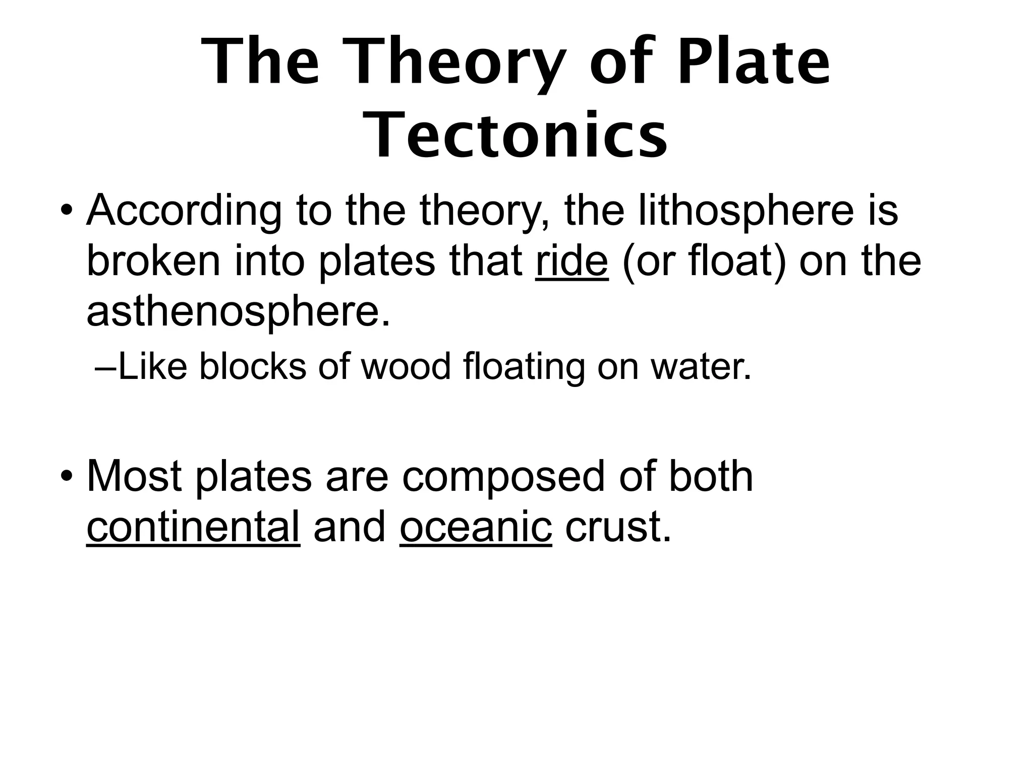 2.3 theory of plate tectonics | KEY
