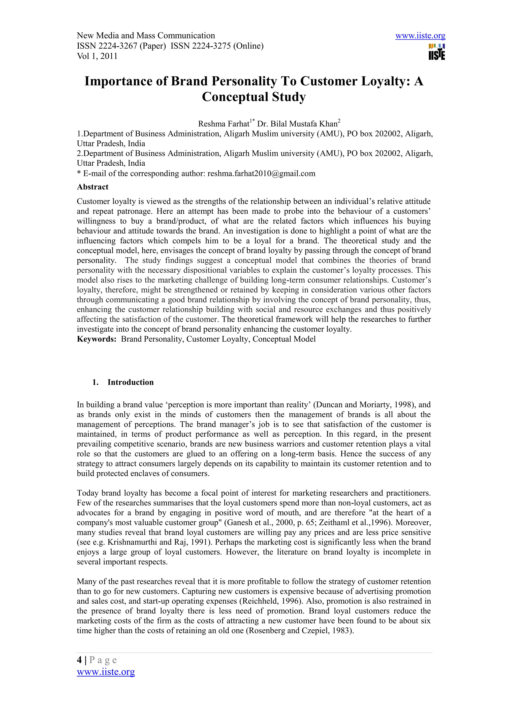 2.[4 10]importance of brand personality to customer loyalty | PDF