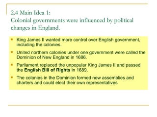 2.4.1 life in the english colonies | PPT