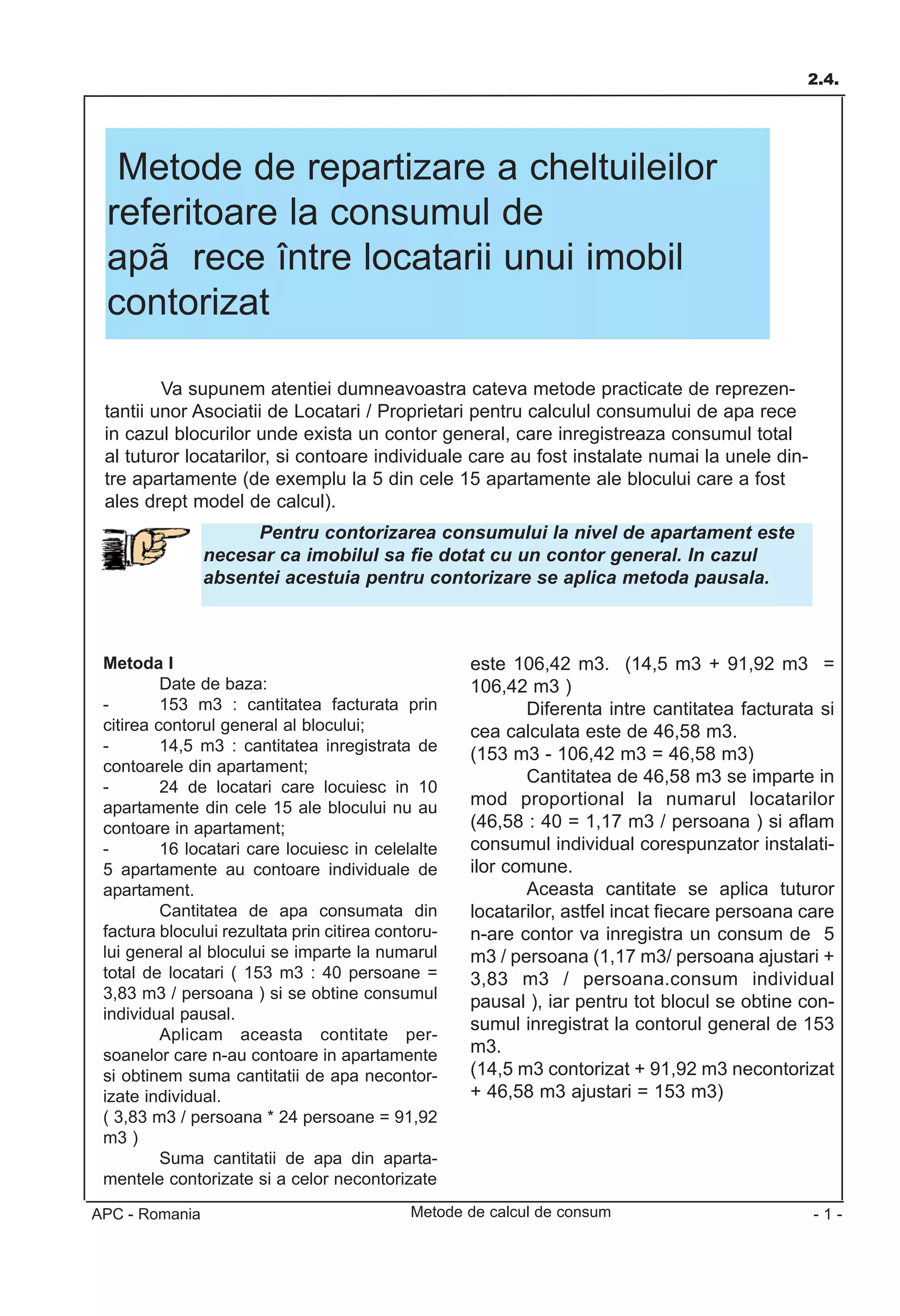 2.4. metode de calcul al consumului | PDF