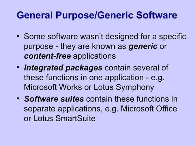 generic software | PPT | Shareware and Freeware | Computer Software and Applications