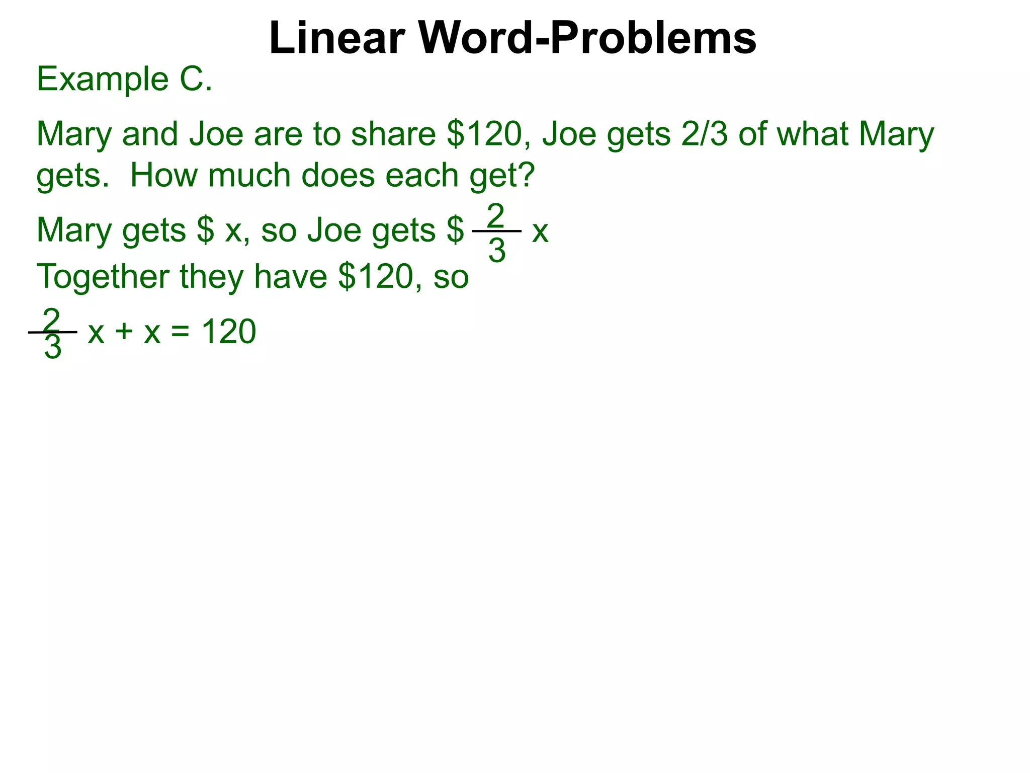 2 4linear word problems | PPTX | Physics | Science