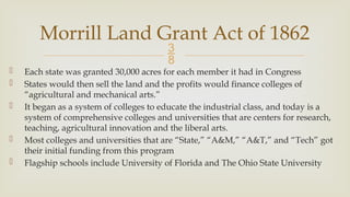 Morrill Land Grant Act and Farming Tech - US History | PPT