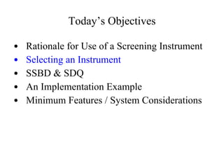 Systematic School-wide Screening: Identifying Students At-Risk for ...