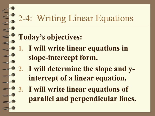 2.4 writing linear equations | PPT