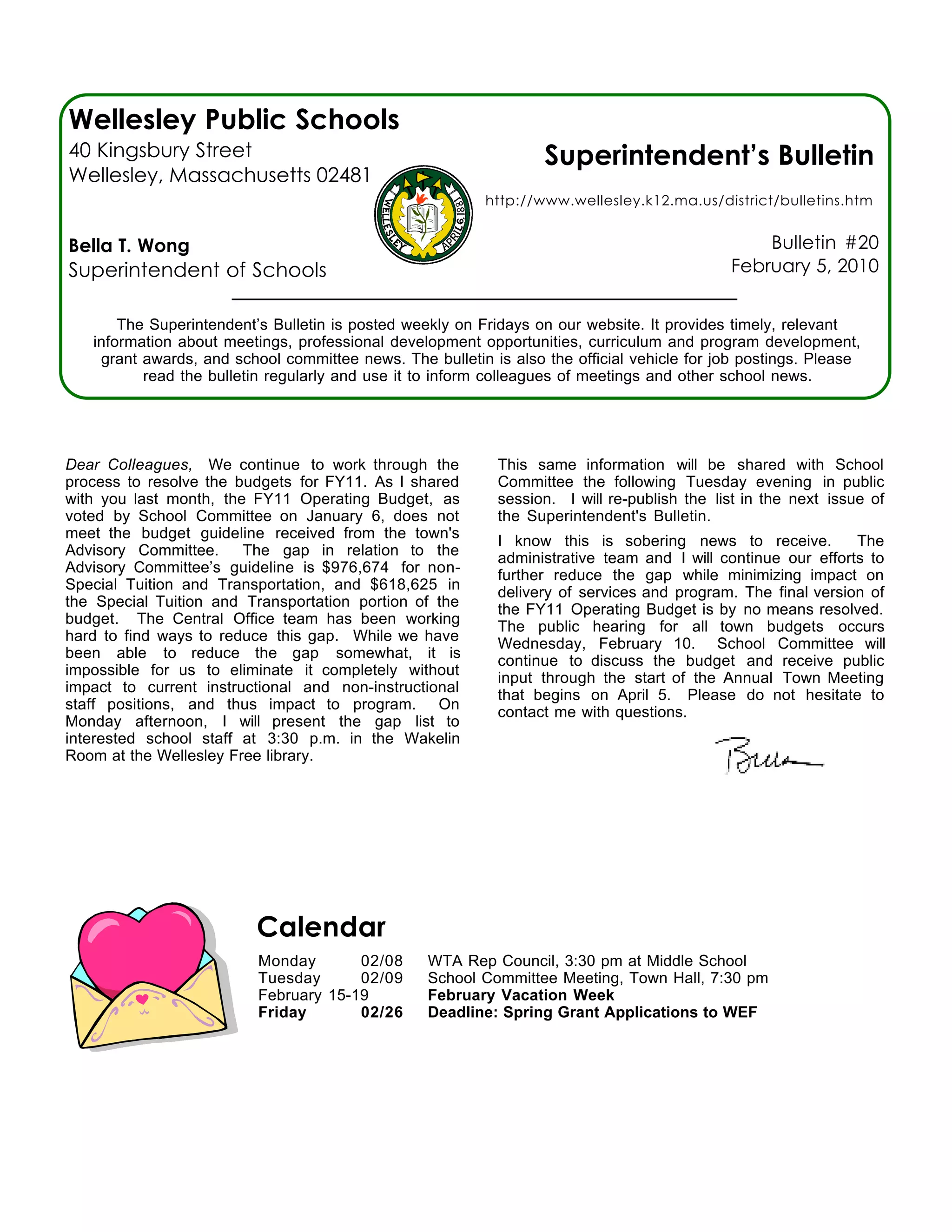Superintendent's Bulletin 2-05-10 | PDF | Education