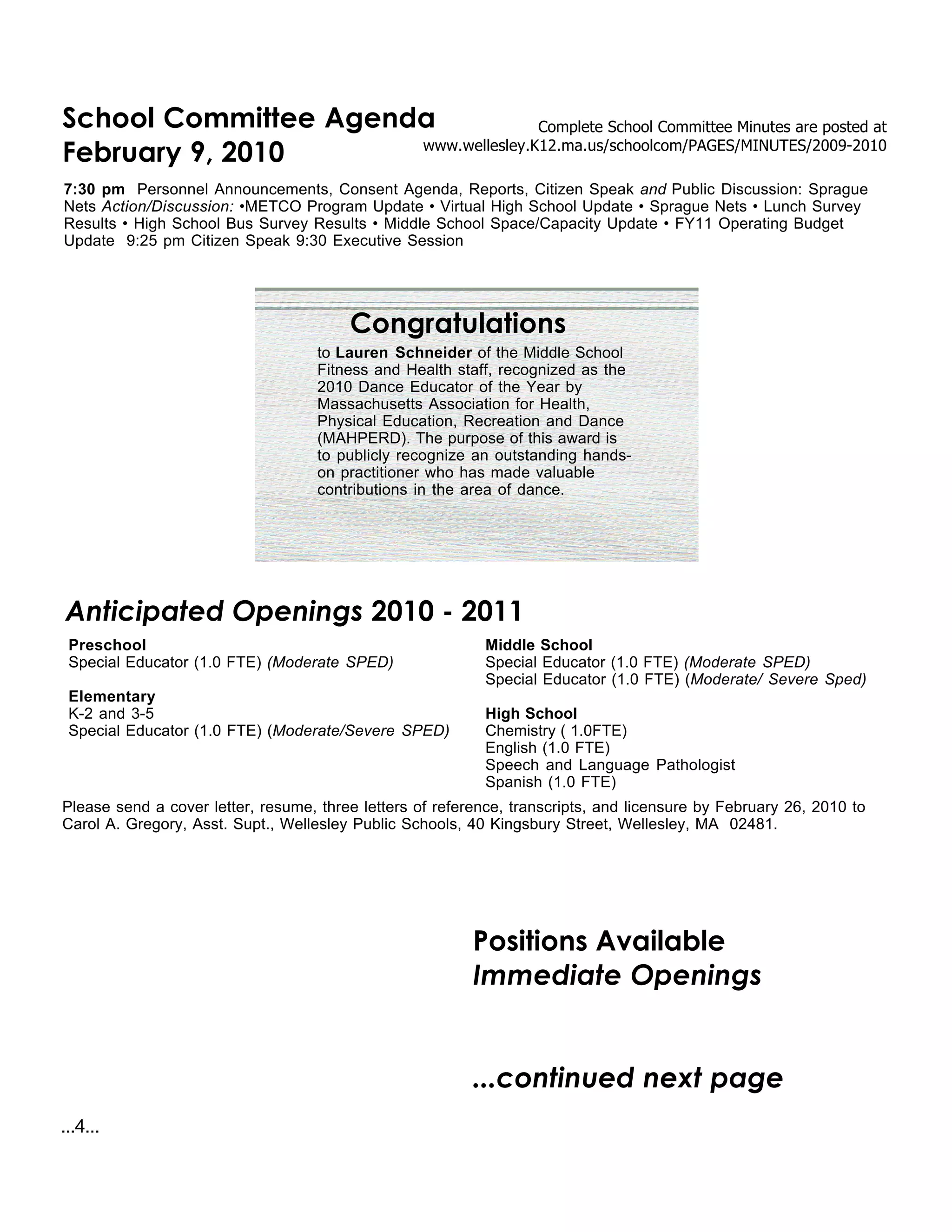 Superintendent's Bulletin 2-05-10 | PDF | Education