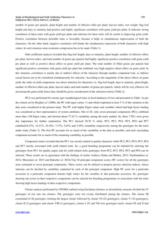 STUDY OF MORPHOLOGICAL AND YIELD ATRIBUTING CHARACTERS IN INDIGENOUS ...