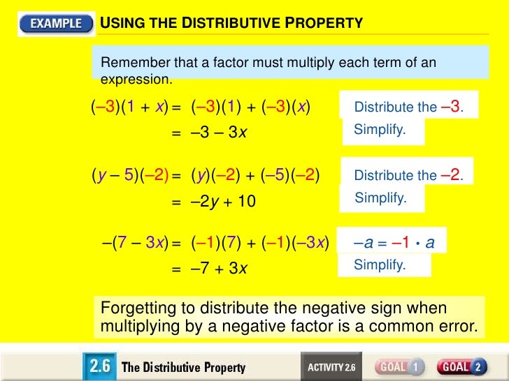 2.5 apply the distributive property day 1