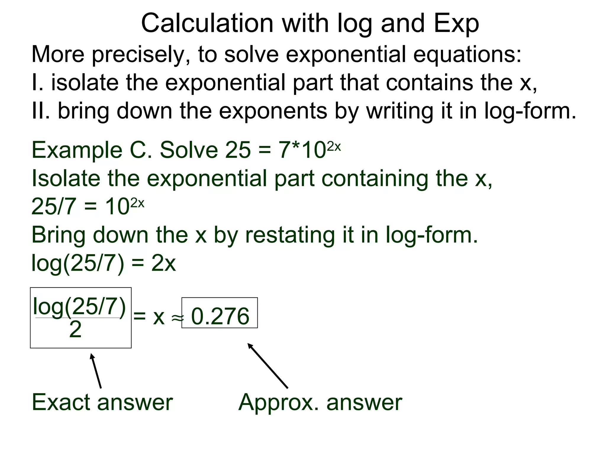 2.5 calculation with log and exp | PPT
