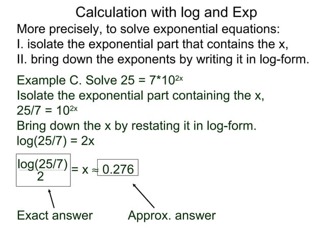 2.5 calculation with log and exp | PPT