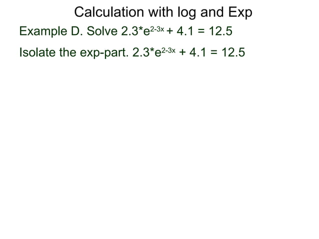 2.5 calculation with log and exp | PPT