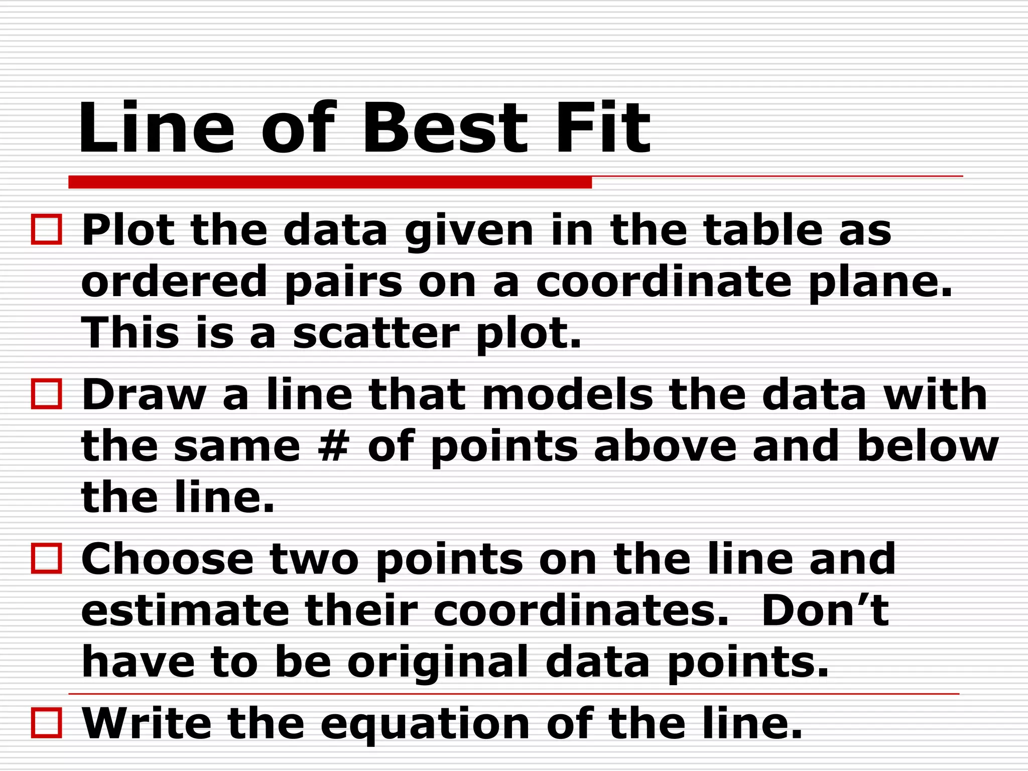 2.5 correlation & best fitting lines | PPT