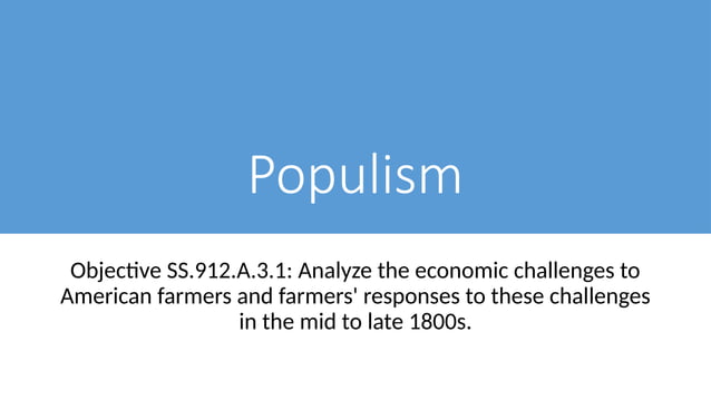 Populism Guided Notes - US History (FL). | PPT